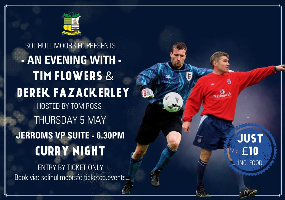 Solihull Moors to host an evening with Tim Flowers and Derek ...